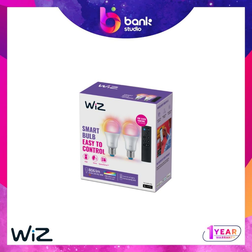 (ประกัน 1ปี) ชุดหลอดไฟ+Remote WiZ Color Ambiance bulb E27 | Shopee Thailand
