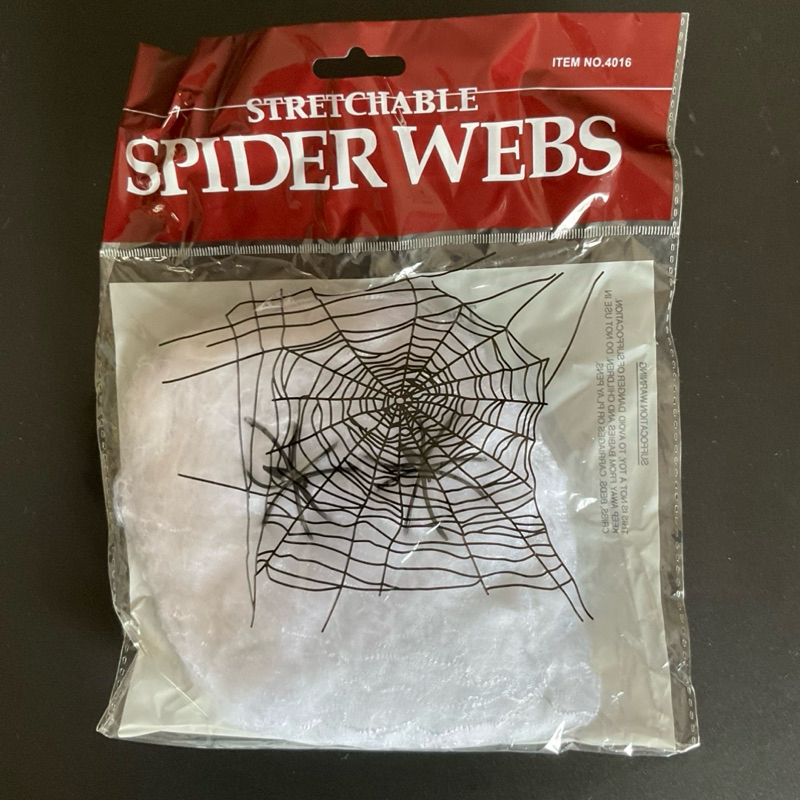 ใยแมงมุมปลอม สีขาว ของตกแต่งฮาโลวีน fake spider webs for Halloween ...