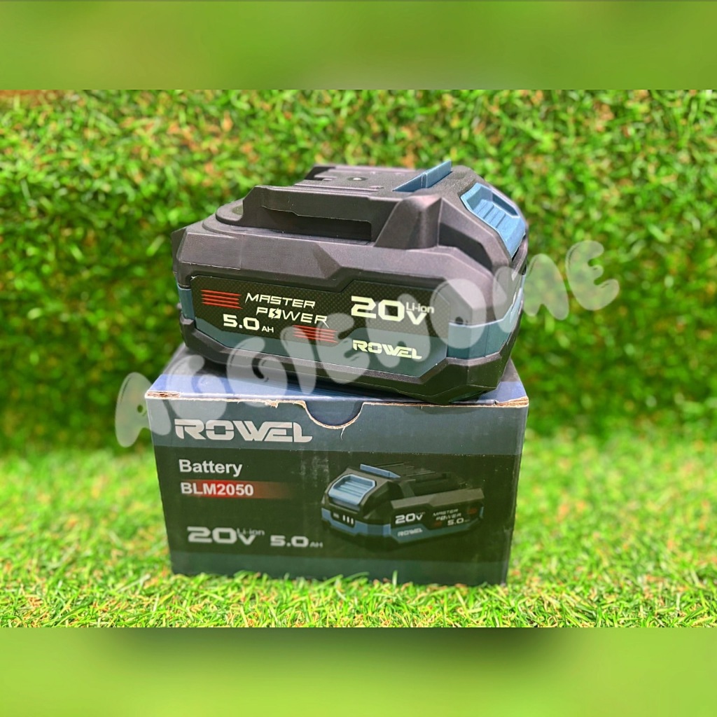 ROWEL แบตเตอรี่ Li-ion รุ่น BLM2050 (20V.) (5.0Ah) แบตเตอรี่ มีไฟ LED แสดงสถานะแบต เครื่องมือ ...