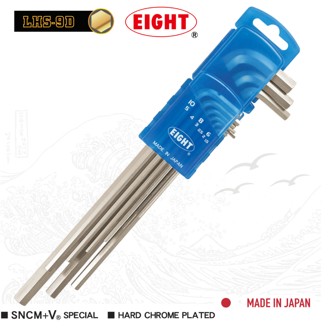 EIGHT ประแจ หกเหลี่ยม ยาว สีขาว ขนาด 1.5 - 10 mm. No.LHS-9D | Shopee Thailand