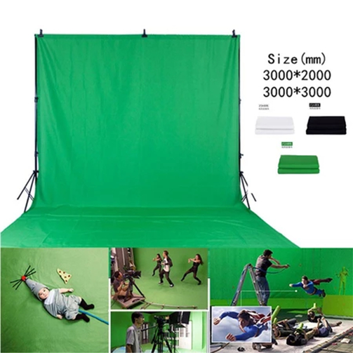 Green Screen Backdrop 2x3m White/Black/Green Background Cloth with 4pcs ...