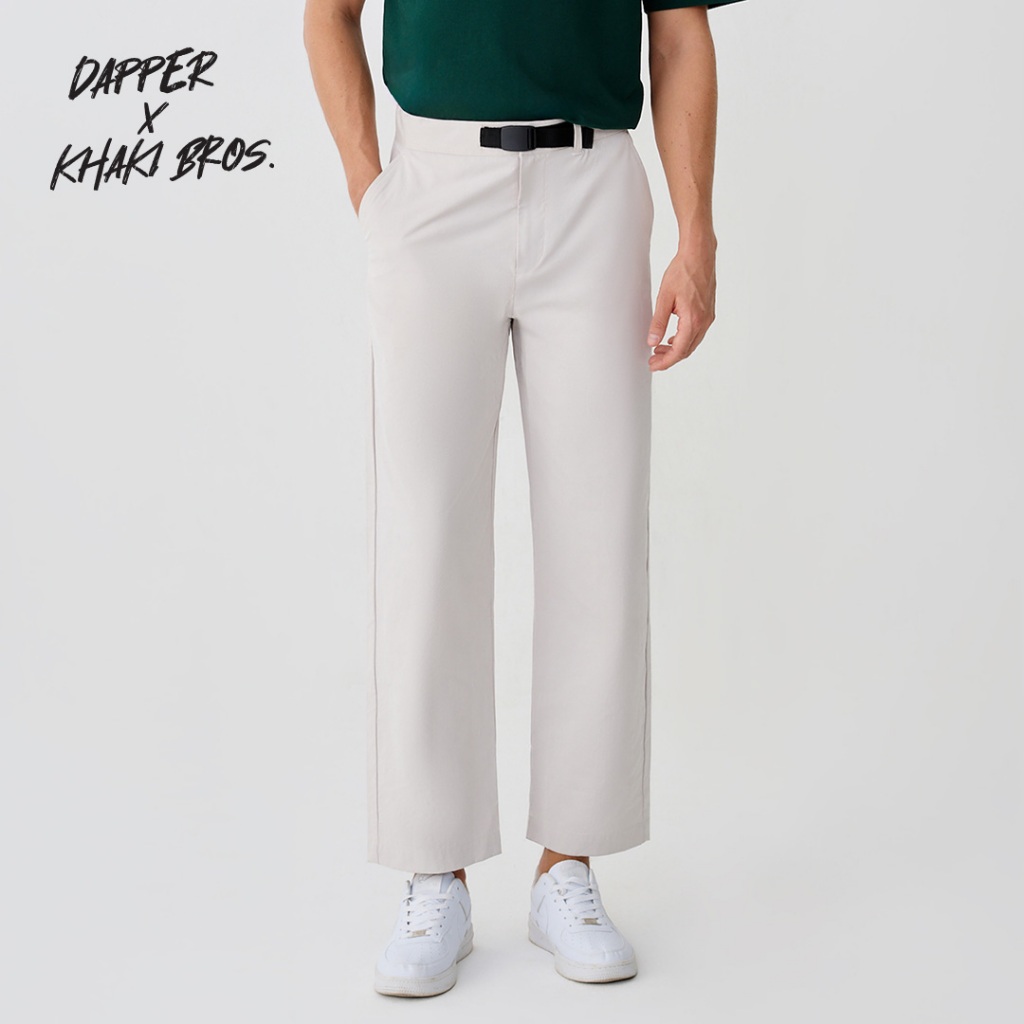 Dapper X Khaki Bros. กางเกงชิโน่ Chino Pants สีครีม (TC3/CR/2001KB) | Shopee Thailand