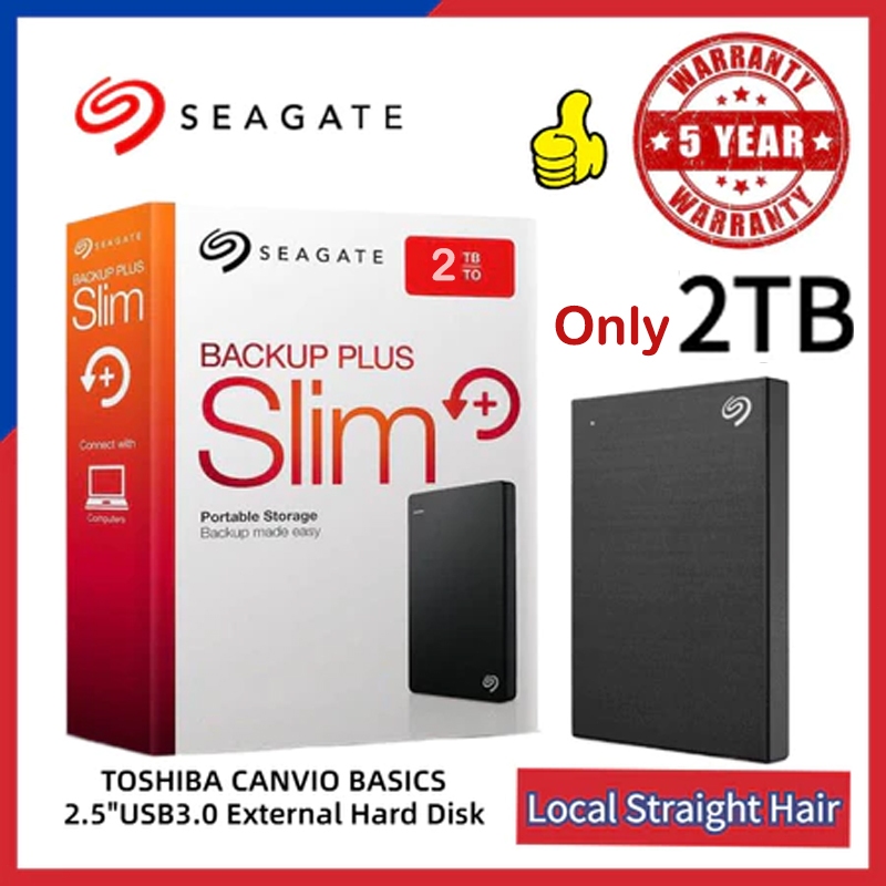 Seagate Hard Drive 2TB/1TB Backup Plus Slim External Hard Drive HDD USB ...