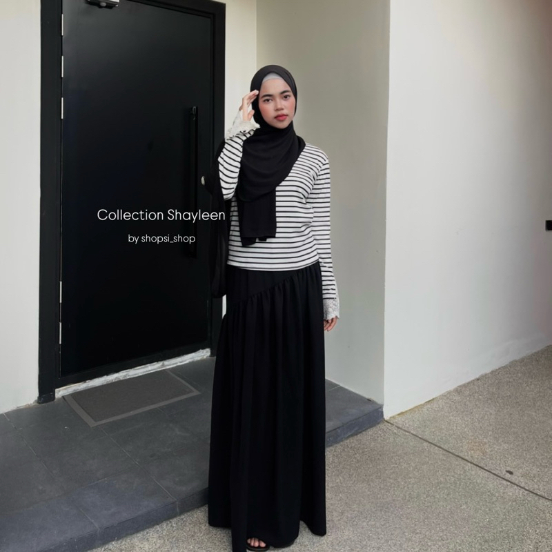 Collection Shayleen เสื้อรุ่นลายทางเเต่งเเขนลูกไม้ ดีเทลน่ารัก ผ้าร่อง ...