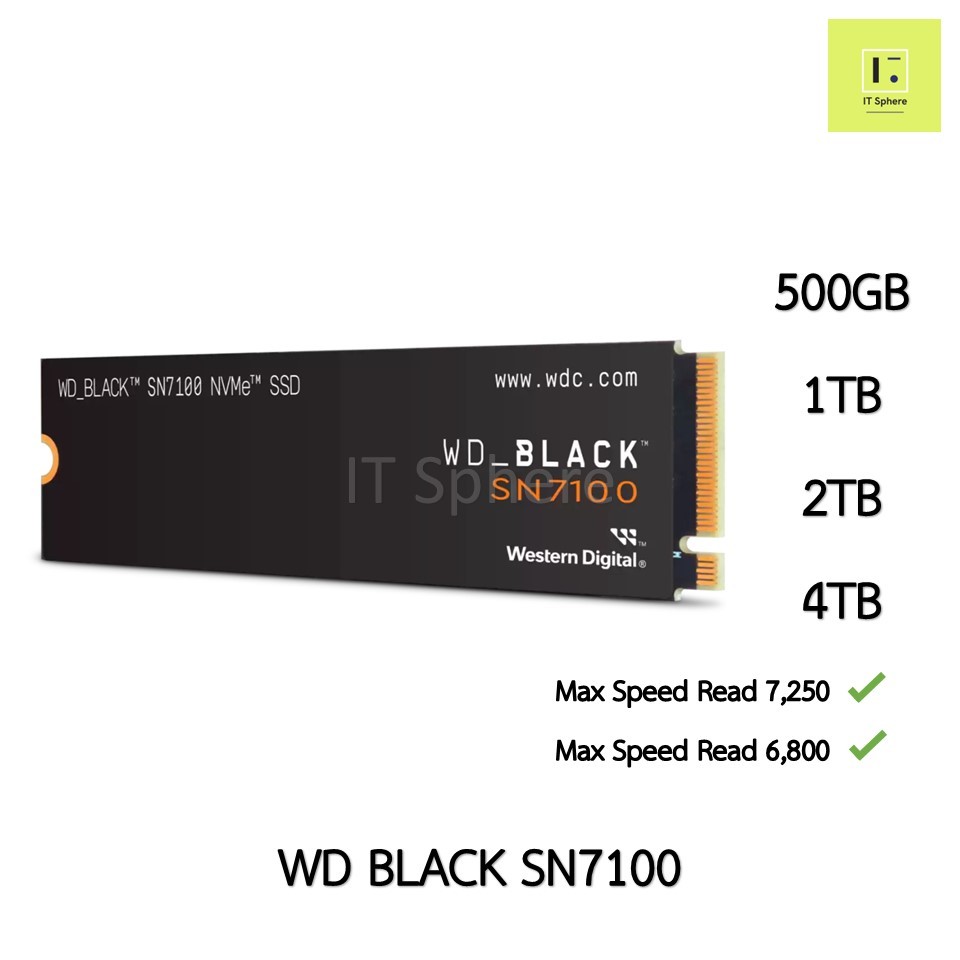 [GEN4] SSD M.2 WD BLACK SN7100 1TB NVMe GEN 4 เอสเอสดี SN 7100 ...