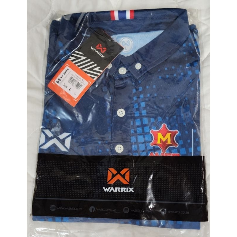 เสื้อบอล M-150 ของแท้ (warrix แท้ ) กระดุม 3 เม็ด Size L อก40-41" พร้อมส่ง | Shopee Thailand