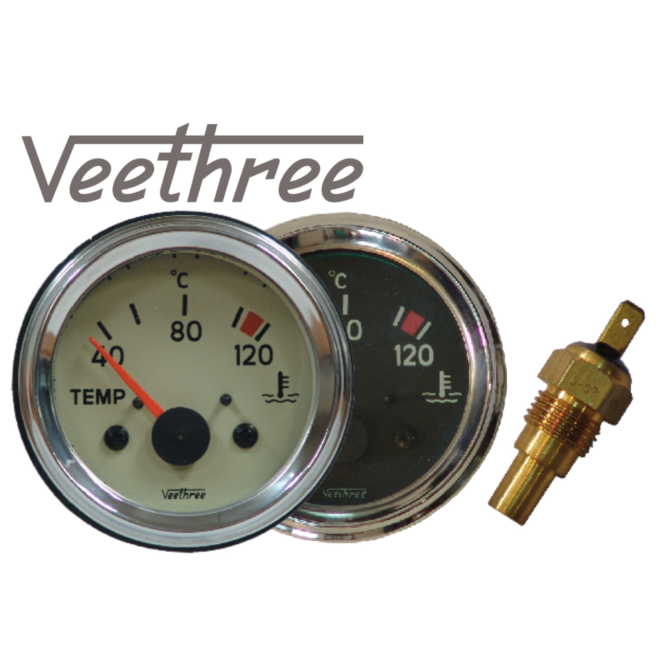 เกจ์ความร้อนไฟฟ้า 2"หน้าขาว Temp.gauge Veethree | Shopee Thailand