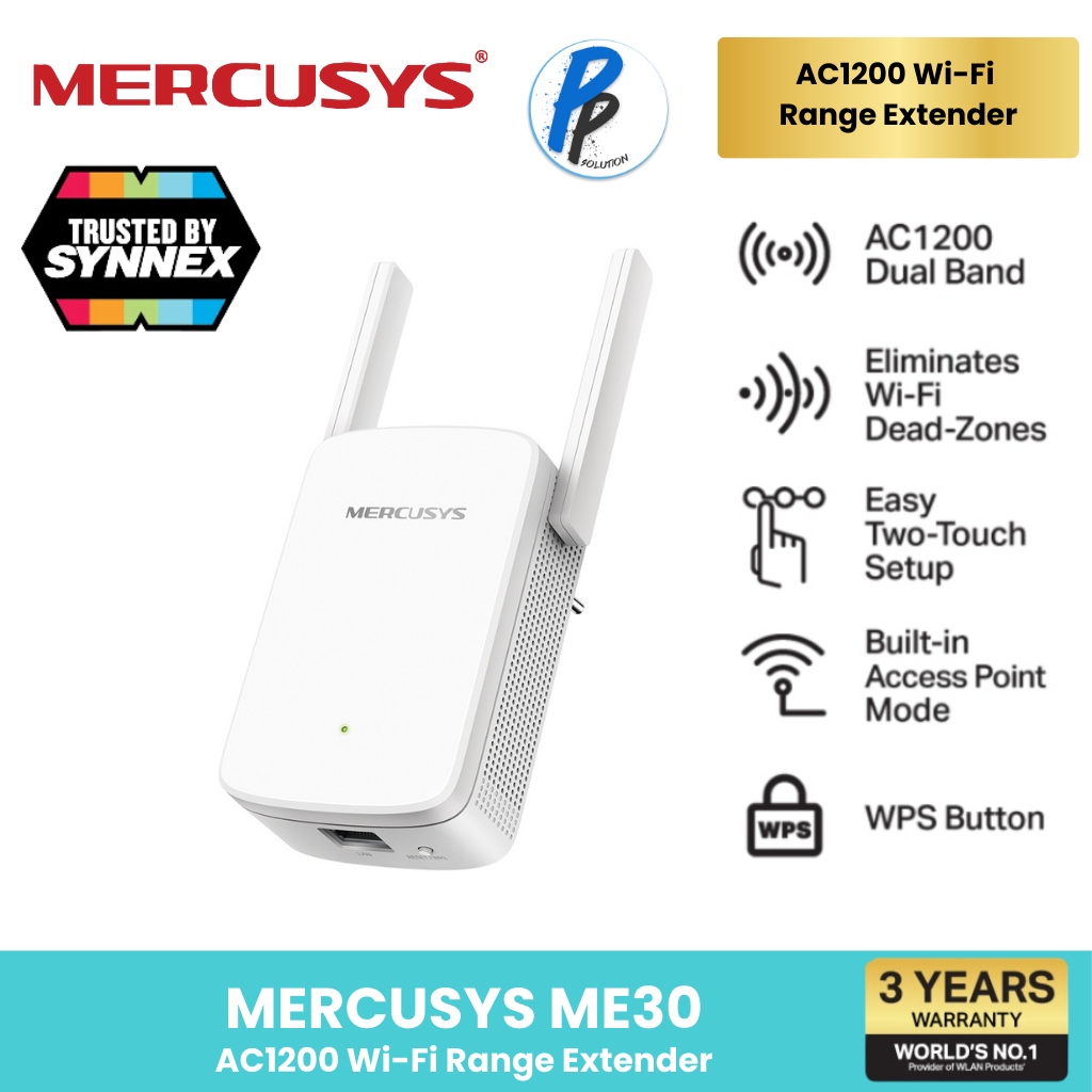Mercusys MW300RE N300 & ME30 AC1200 Wi-Fi Range Extender อุปกรณ์ขาย ...