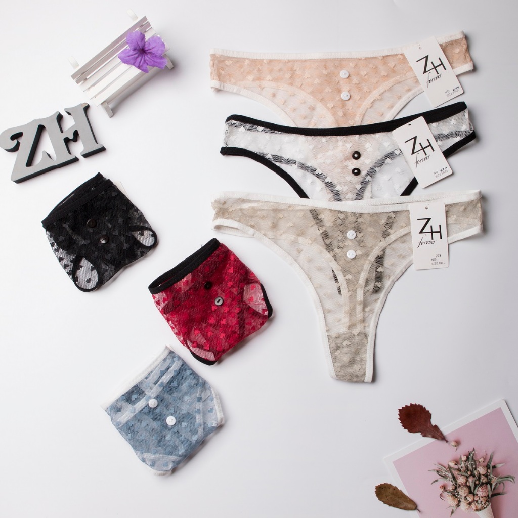 ZH-FOREVER.279 กางเกงในลูกไม้ผ้าชีฟอง | Shopee Thailand