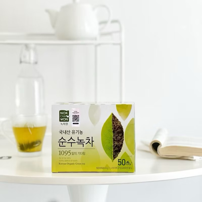 (กล่องเขียว)!!Nokchawon Organic Green Tea 1กล่อง 50ซอง | Shopee Thailand