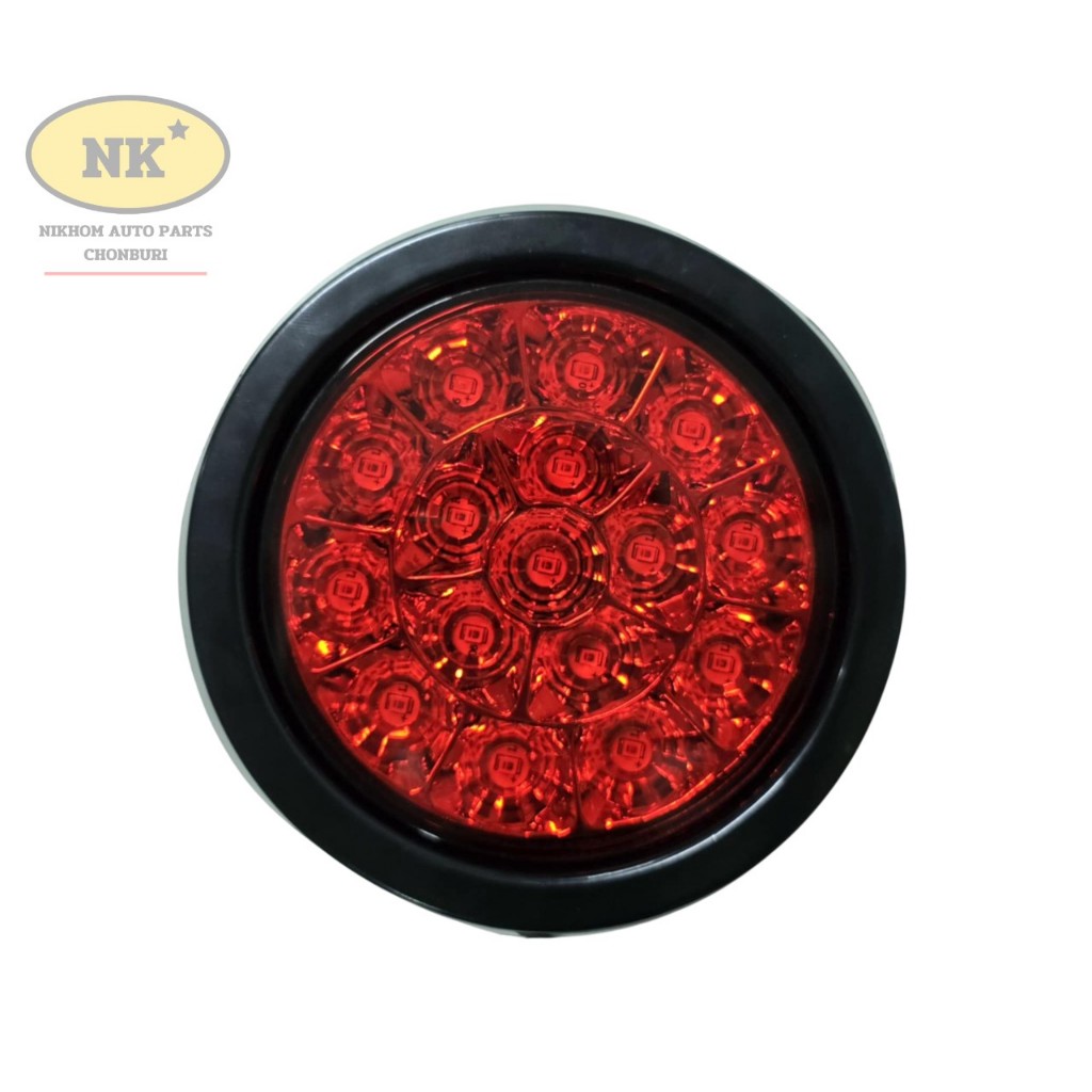 ไฟท้าย LED กลม 4นิ้ว รุ่นขอบยาง เลือกสี (แดง / ส้ม / ขาว) Red / Yellow ...
