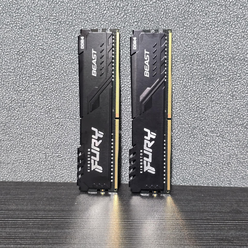 แรมพีซี RAM 16GB (8GBx2) DDR4 2666MHz (หน่วยความจำ) KINGSTON FURY BEAST (BLACK) มือ2/ประกันศูนย์ ...