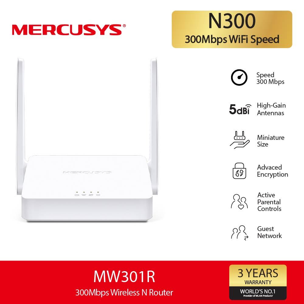 Mercusys MW301R N300 Wireless N 300Mbps Router | Shopee Thailand