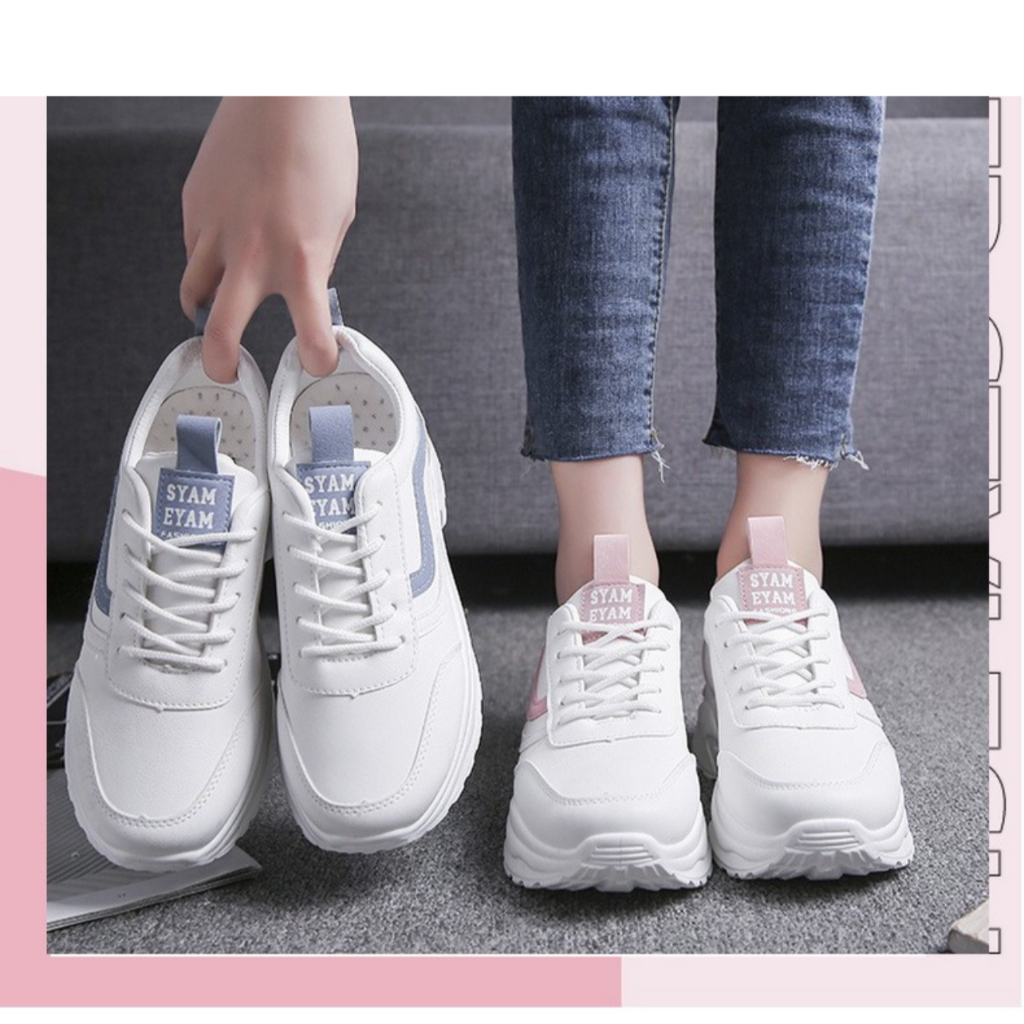 รองเท้าผ้าใบแบบหนัง สินค้าพร้อมส่งค่ะ แพลตฟอร์มเรียบง่าย รุ่นTP472 ...