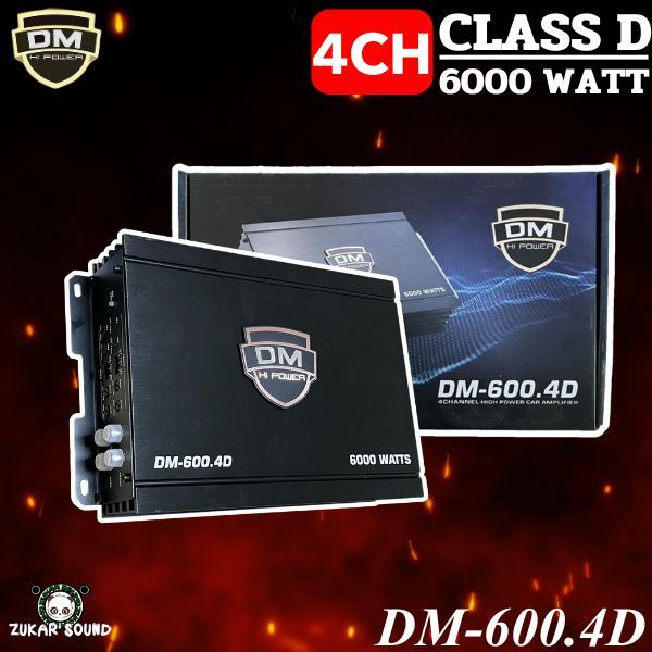 เพาเวอร์แอมป์รถยนต์ DM HI POWER รุ่น DM-600.4D Class D กำลังขับสูงสุด ...
