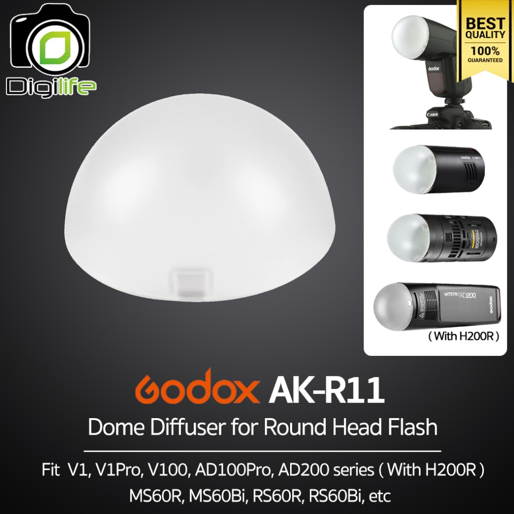 Godox AK-R11 Dome Diffuser for Round Head Flash V1, V1Pro, V100 ...