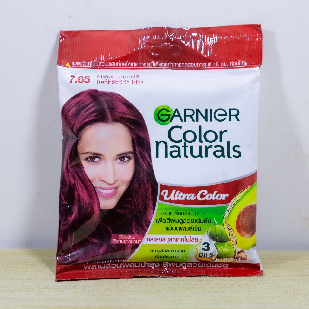 Garnier Color Naturals สีแดงราสเบอร์รี่ 7.65 ของแท้‼️ | การ์นิเย่ คัลเลอร์ แนทเชอรัลส์ (สีผม,ยา ...