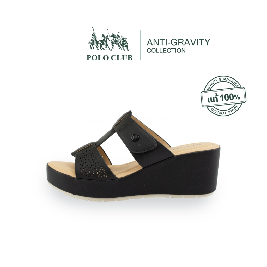 POLO CLUB รองเท้าแตะแบบสวม รุ่น P2781 สีดำ | รองเท้าแตะผู้หญิง สูง 2.5 นิ้ว | Shopee Thailand