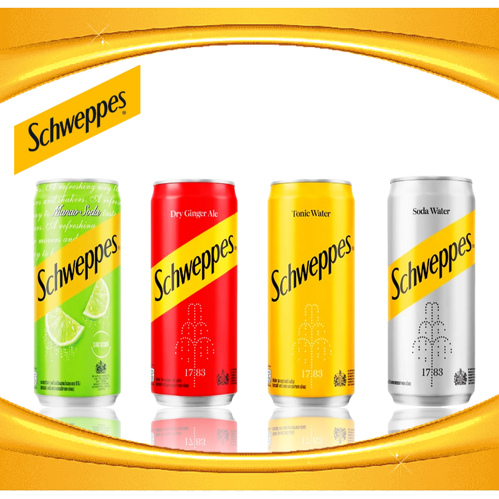 Schweppes Lemon Soda 330 ml. ชเวปส์ โซดา จำนวน 6 กระป๋อง | Shopee Thailand