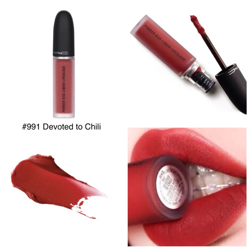 MAC POWDER KISS LIQUID LIPCOLOUR #991 (Devoted To Chili) ขนาด 5 ml ...