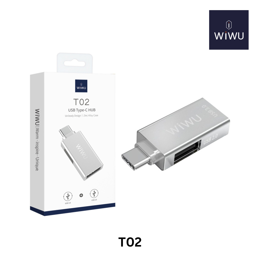 Wiwu T02 Type-C to Dual USB Adapter (USB3.0 + USB2.0) | Shopee Thailand