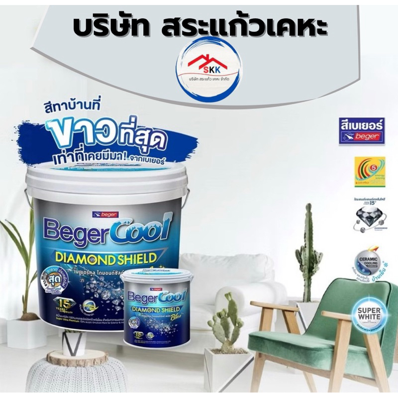 Beger สีขาว ขาวพิเศษ 8.5 ลิตรBegerCool Super White SW-8800 GW-8800 ขาวสไตล์คาเฟ่ ขาวที่สุด ...