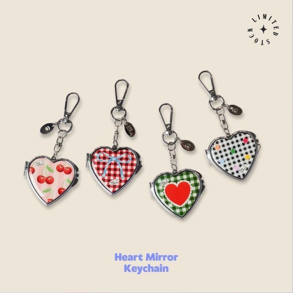 Heart Mirror Keychain | กระจกหัวใจพวกกุญแจแบบพกพาได้ | Shopee Thailand