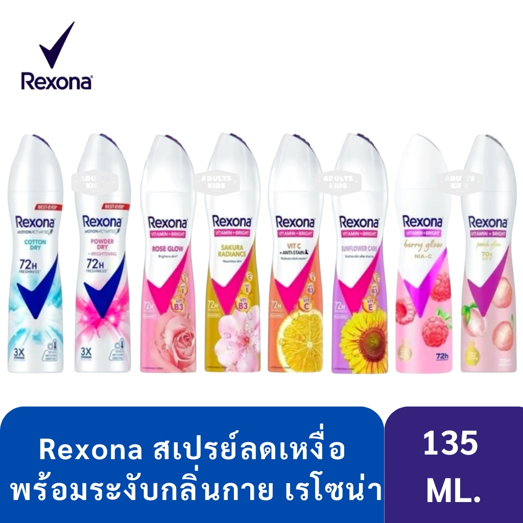 ลดเพิ่ม 30% 🔥 Rexona เรโซนา สเปรย์ระงับกลิ่นกาย 135 มล. Rexona Deodorant Spray 135 ml Twin pack ...