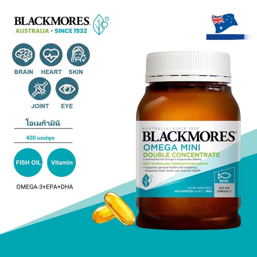 BLACKMORES OMEGA MINI 400 capsules ของแท้จากออสเตรเลีย Blackmores ...