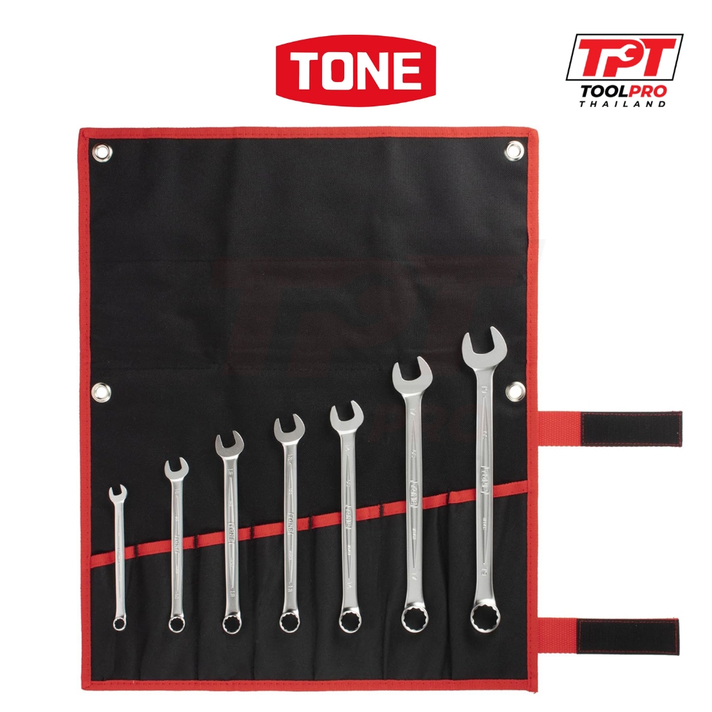 TONE ชุดประแจแหวนข้างปากตาย, 7 ชิ้น, Combination Spanner Set (CS700) | Shopee Thailand