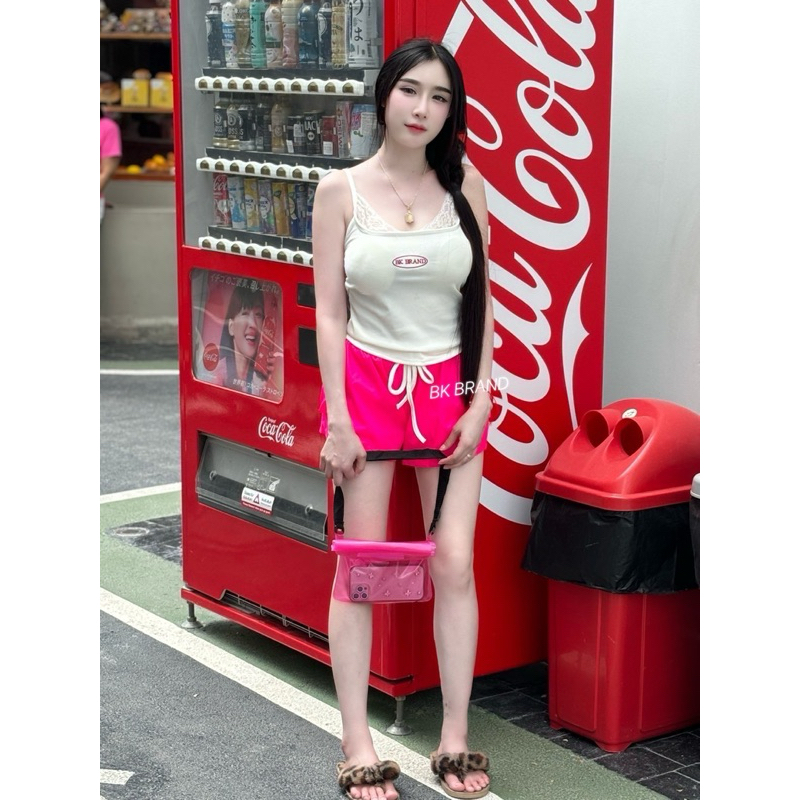 Phapassz - เซต3ชิ้น เสื้อสายเดี่ยวปัก BK BRAND แต่งลูกไม้กางเกงขาสั้นสาวๆคนไหนหาชุดสีสันสดใสอยาก ...