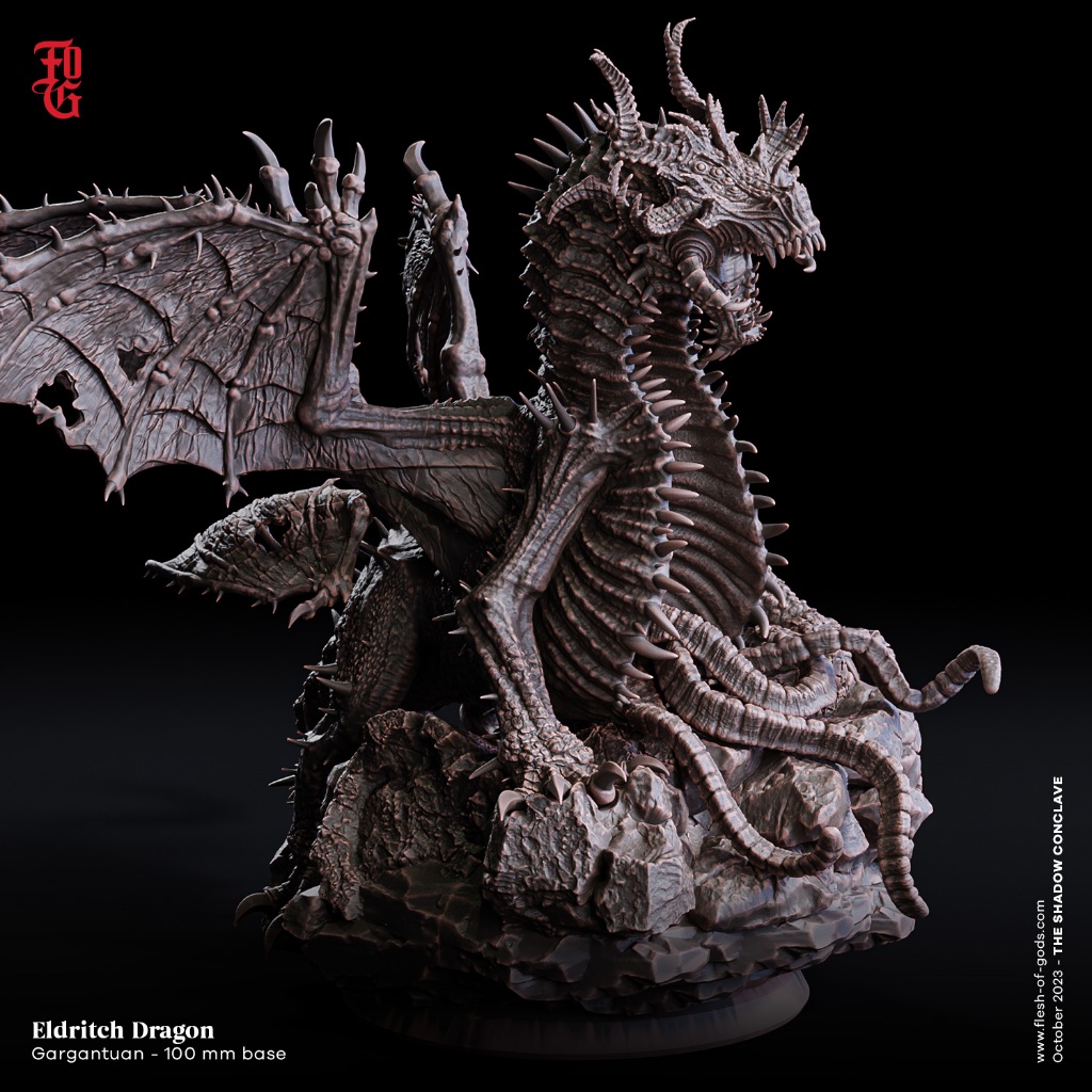 DnD miniature - Boss Eldritch Dragon - The Shadow Conclave - โมเดล ...