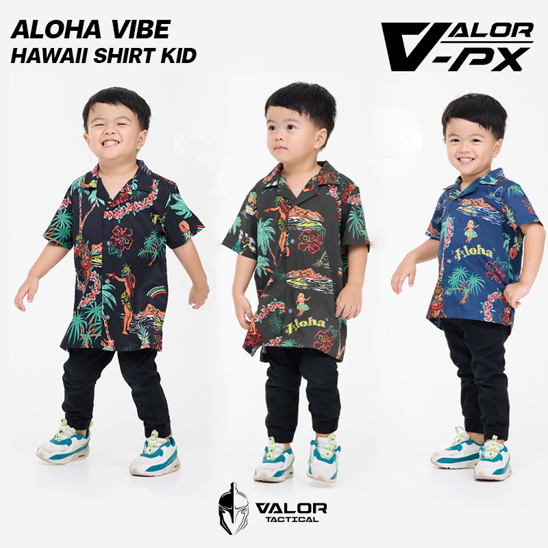 Valor PX - Aloha Vibe Kid Hawaii Shirt เสื้อฮาวายเด็ก เสื้อผ้าเด็ก แขน ...