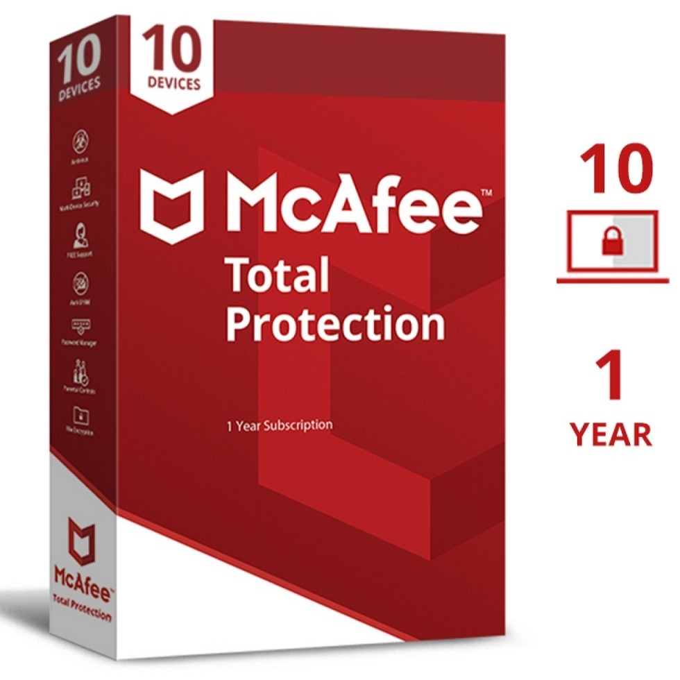 McAfee Total Protection Antivirus Software 10 เครื่อง, 1 ปี License ...