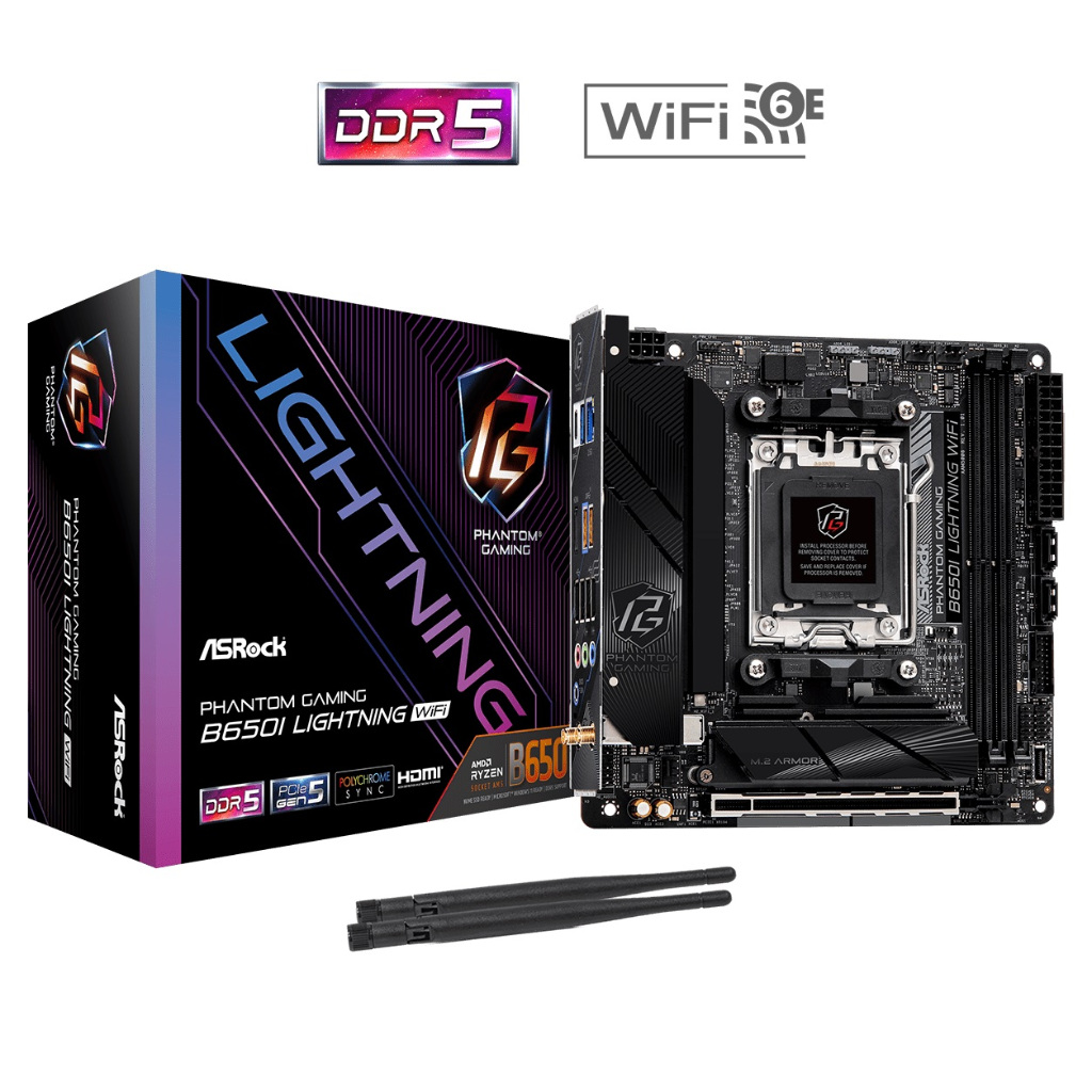 ASRock B650I Lightning WiFi AMD AM5 ITX Motherboard (เมนบอร์ด) | Shopee ...