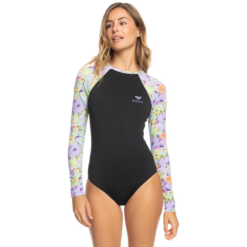 ROXY ชุดว่ายน้ำบอดี้สูทแขนยาวสำหรับผู้หญิง SKY BLUE ONESIE LS PRINT MIX SOLID 233 ERJWR03691 ...