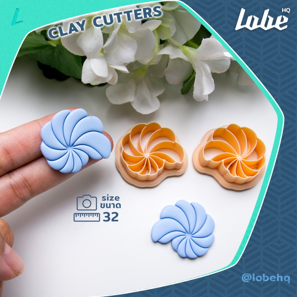 Lobehq Spiral Shell Shape C (Pair) Polymer Clay Cutter/ แม่พิมพ์กดดิน ...