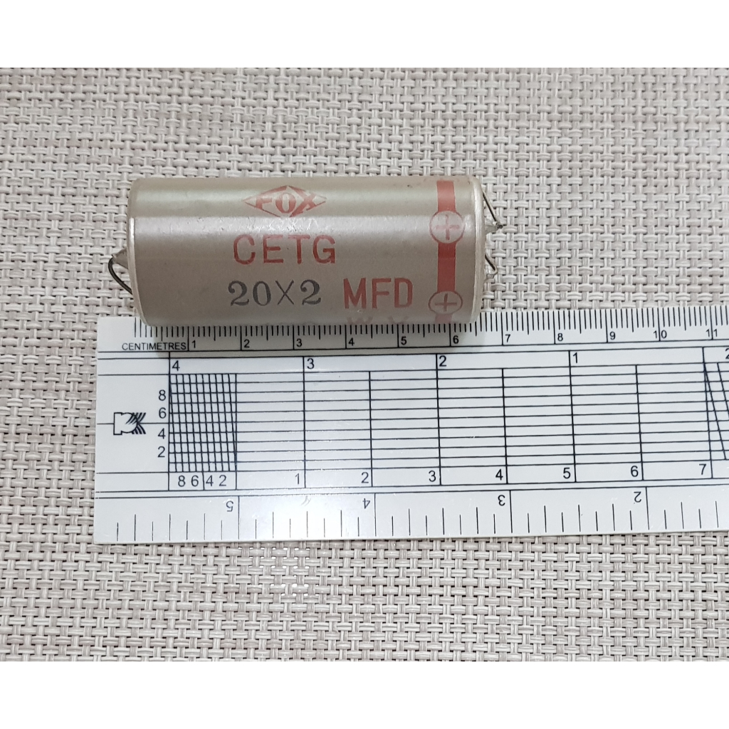 Capacitor Fox คาปาซิเตอร์ชนิดอีเล็คโทไลท์ แบบหางหนู มี 2 ค่าในตัว 20 ...