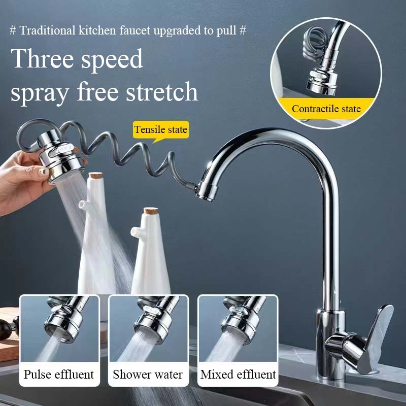 🏠 Universal Faucet Kitchen 3 Mode Gadgets Faucet 360° หมุนกรองขยายหลอด ...