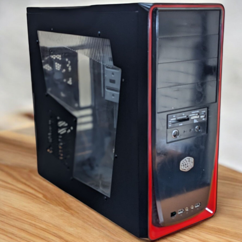 CASE (เคสเปล่า) (เคสคอม) COOLER MASTER ELITE 310 (BLACK-Red) (มือสอง. ...