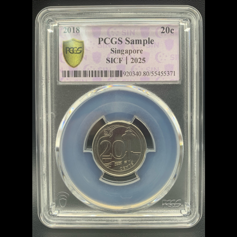 Singapore 20 Cents 2018 Cion PCGS Sample SICF / 2025 1 pcs. UNC ...