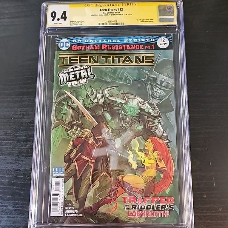 Teen Titans #12 (2017) – CGC 9.4 Signature Series (Signed by Benjamin ...
