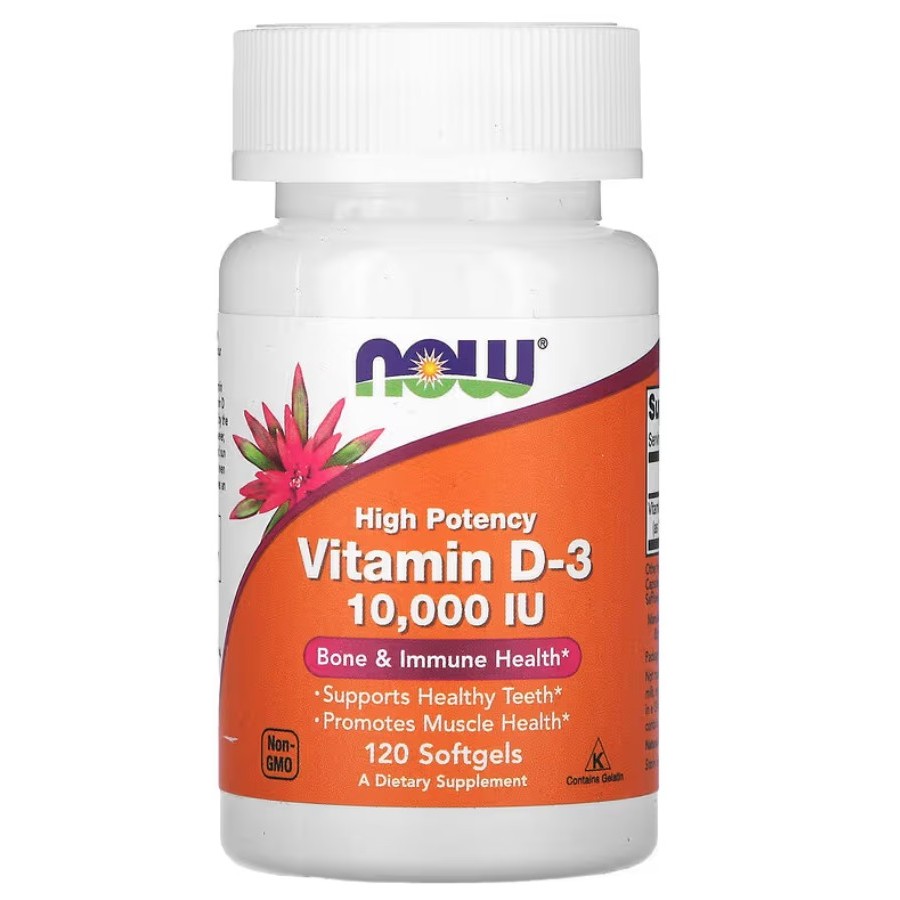Vitamin D3 High Potency 10,000 IU 120 Softgels NOW Foods วิตามินดี | Shopee Thailand