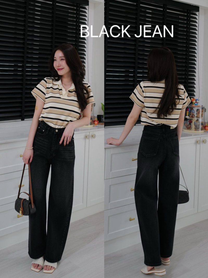 กางเกงยีนส์ (Black jean) - J656 | Shopee Thailand