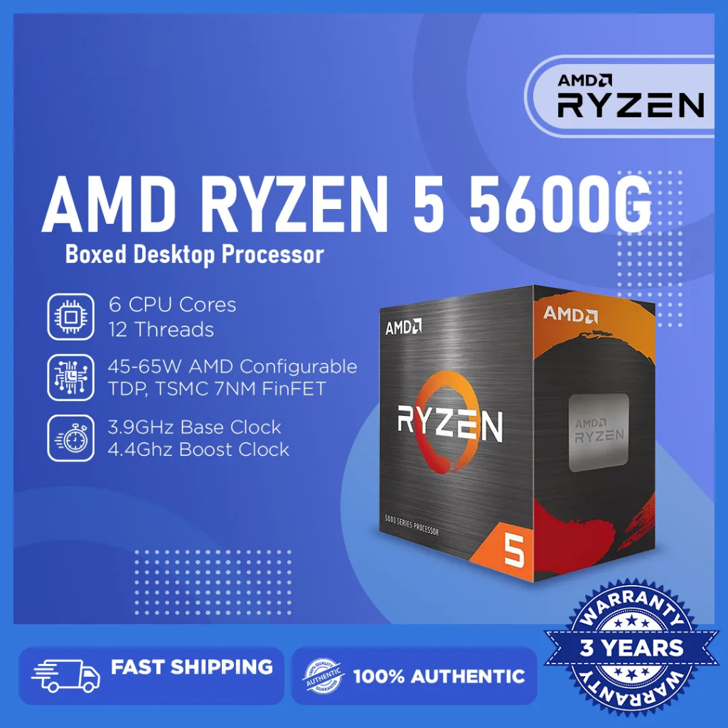 ส่งด่วน+โค้ดลด1000 Ryzen5 5600G มือ1 ของแท้ Radeon Graphic CPU AMD AM4 ...