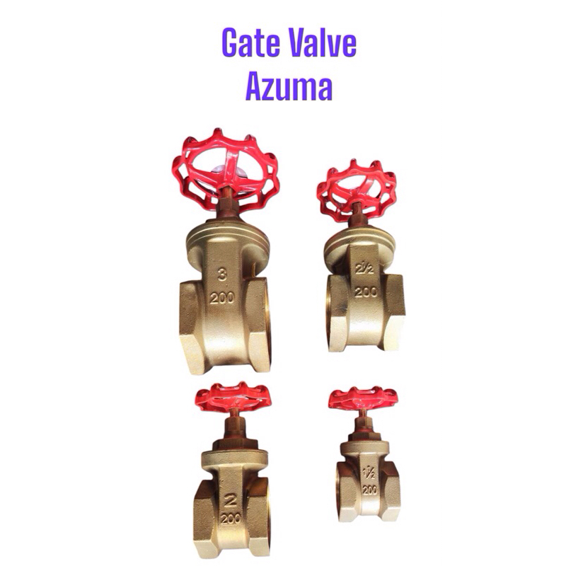 Azuma Gate Valve วาล์วประตูน้ำ ทองเหลือง ขนาด 1 1/2, 2, 2 1/2, 3 นิ้ว ...