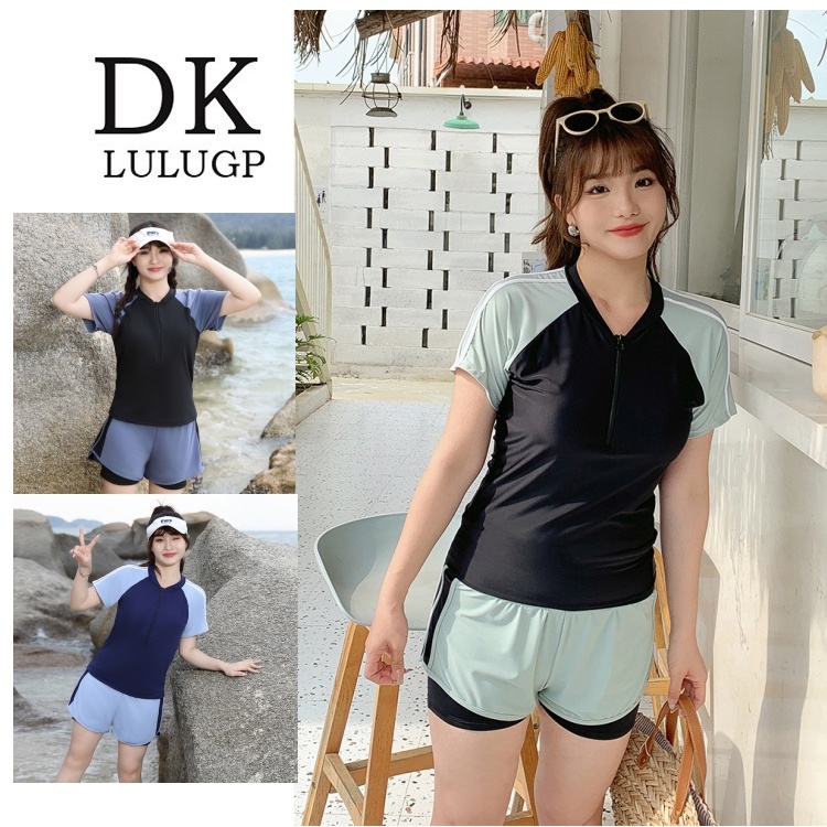 50-80KGชุดว่ายน้ําสาวอวบ ชุดสาวอวบ ขนาดใหญ่ ทูพีช ผ้าเนื้อดี มีเชือกผูก เป็นยางยืด กันUV กางเกง ...