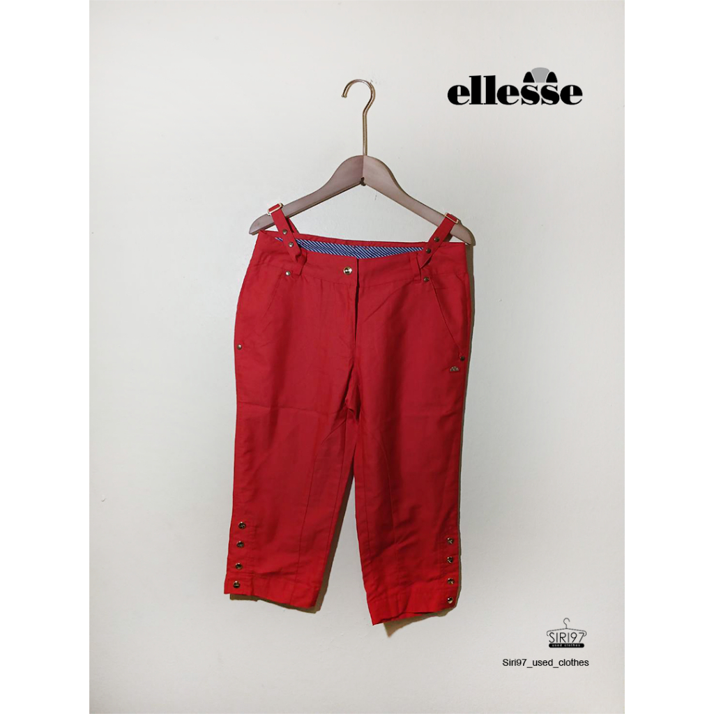 กางเกงขาสั้นคลุมเข่า ellesse สีส้ม สภาพ90% SizeS รอบเอว29สะโพก38หน้ายาว ...