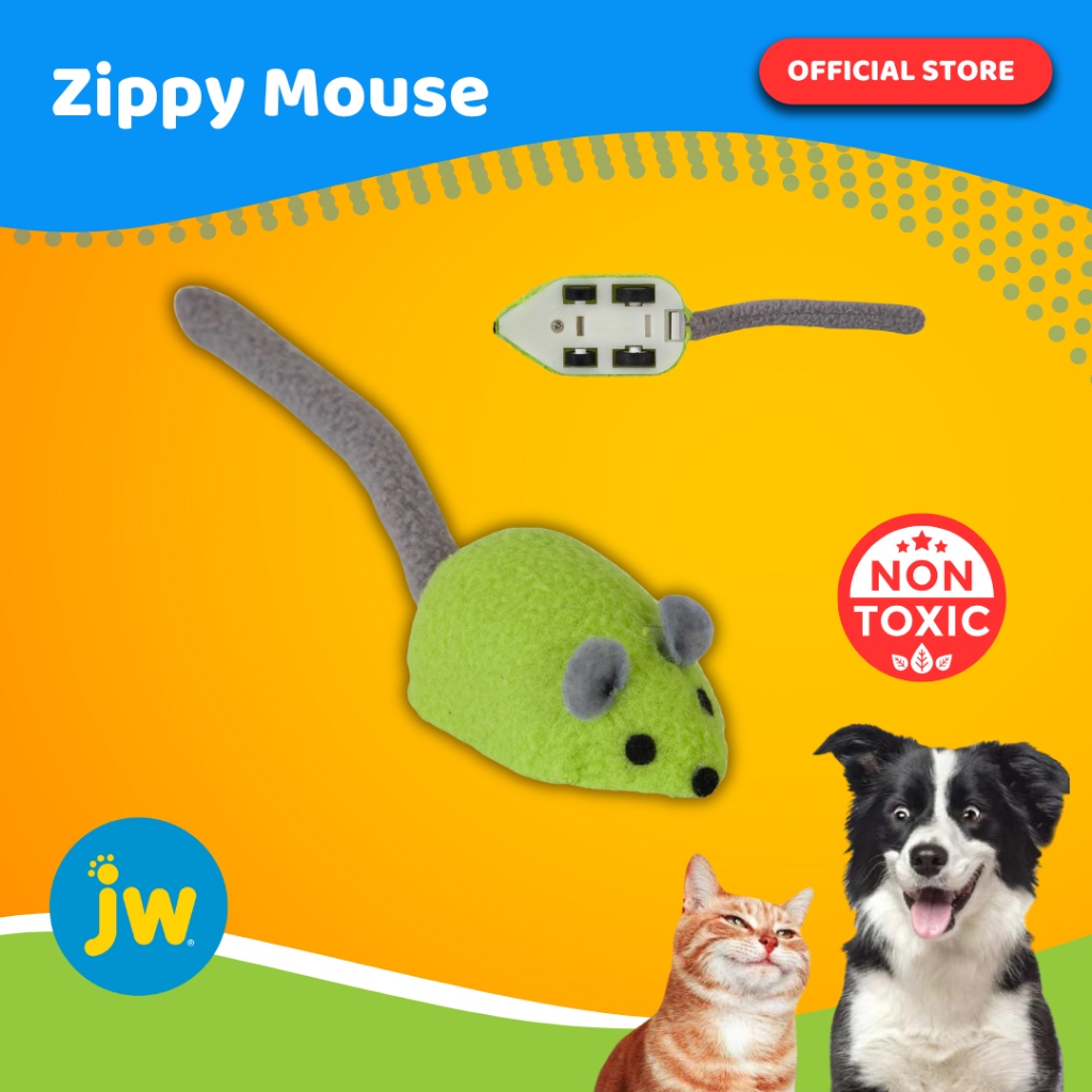 JW Zippy Mouse Cat Toy ของเล่นแมว หนูวิ่งได้ ขนนุ่ม | Shopee Thailand