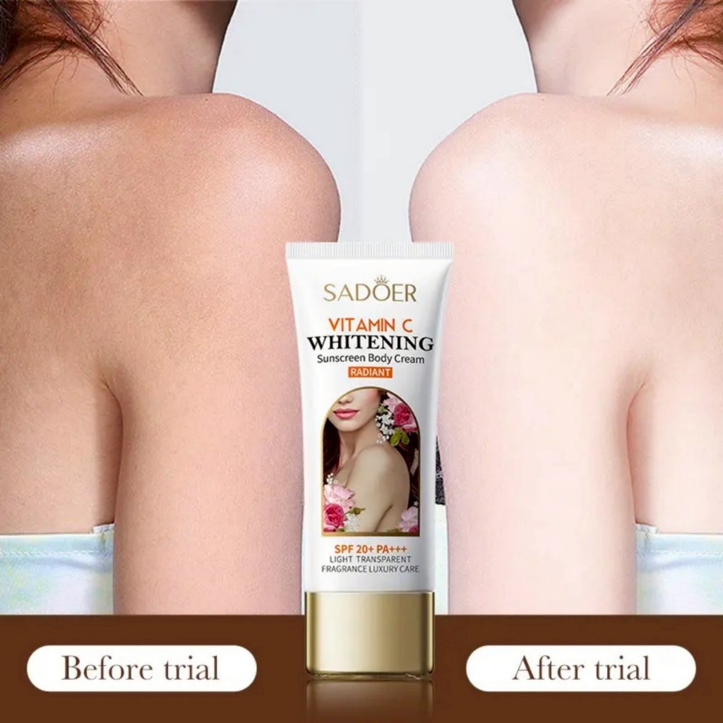 กันแดดบีบี SPF20+PA+++ sadoer ครีมทาผิว วิตามินซี Whitening ปรับสีผิวให้สม่ำเสมอ ปริมาณ 100กรัม ...